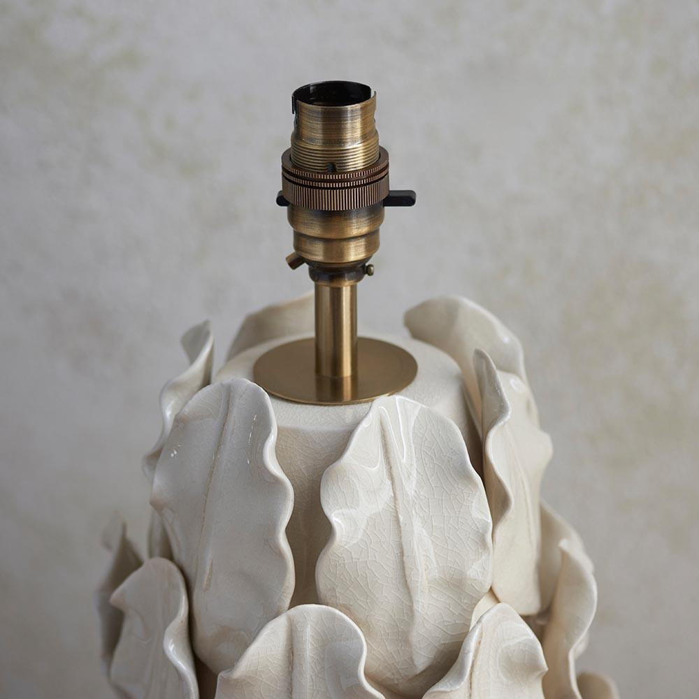 Layered Leaf White Ceramic Base Only 37.5cm Table Lamp