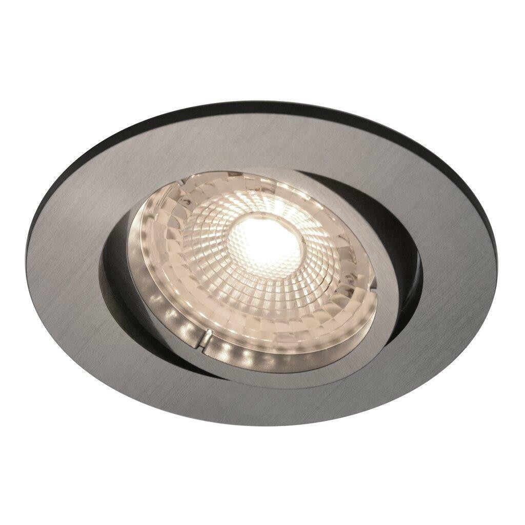 Fremont 2700K Three Pack Brushed Steel Tilt Recessed Downlight