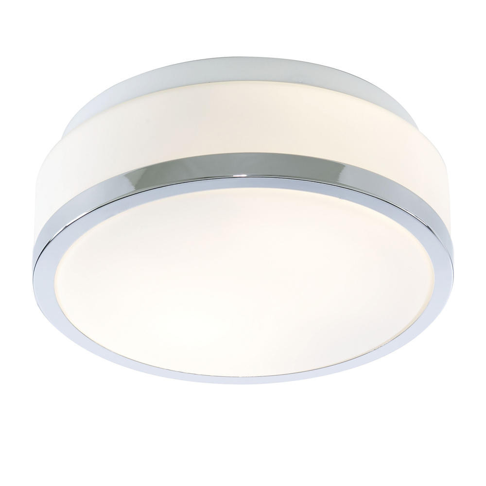 Profile 2 Light Chrome with Opal Glass IP44 Flush Ceiling Light