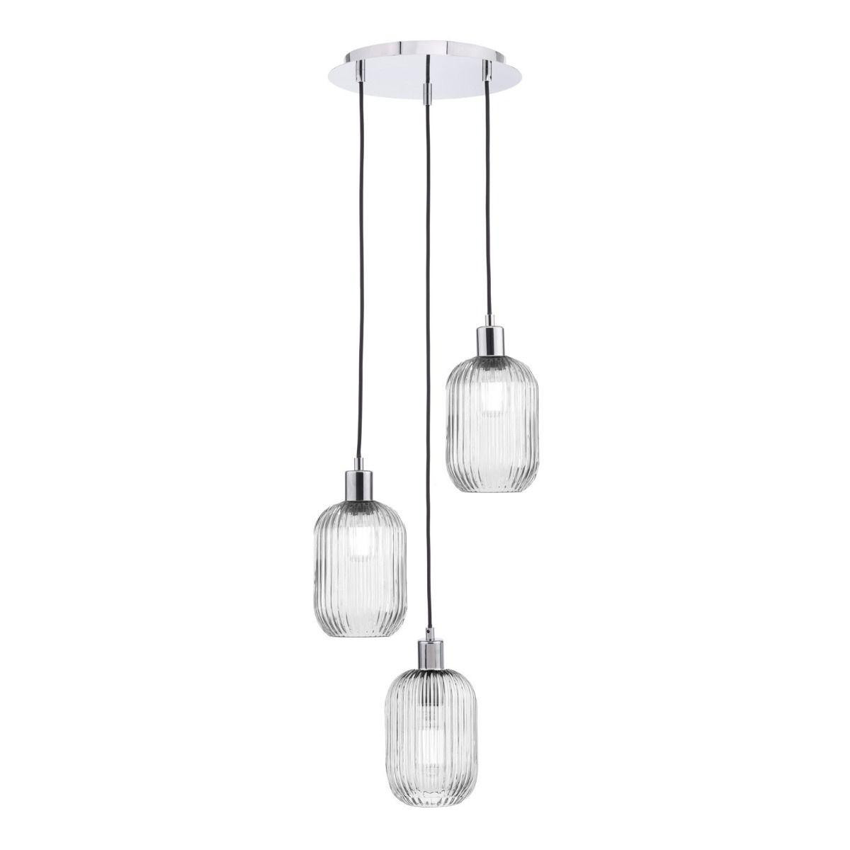 Accessories 3 Light Polished Chrome with Clear Ribbed Diffusers Cluster ...