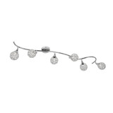Lana 3 Light Brass with Crystal Semi Flush Ceiling Light