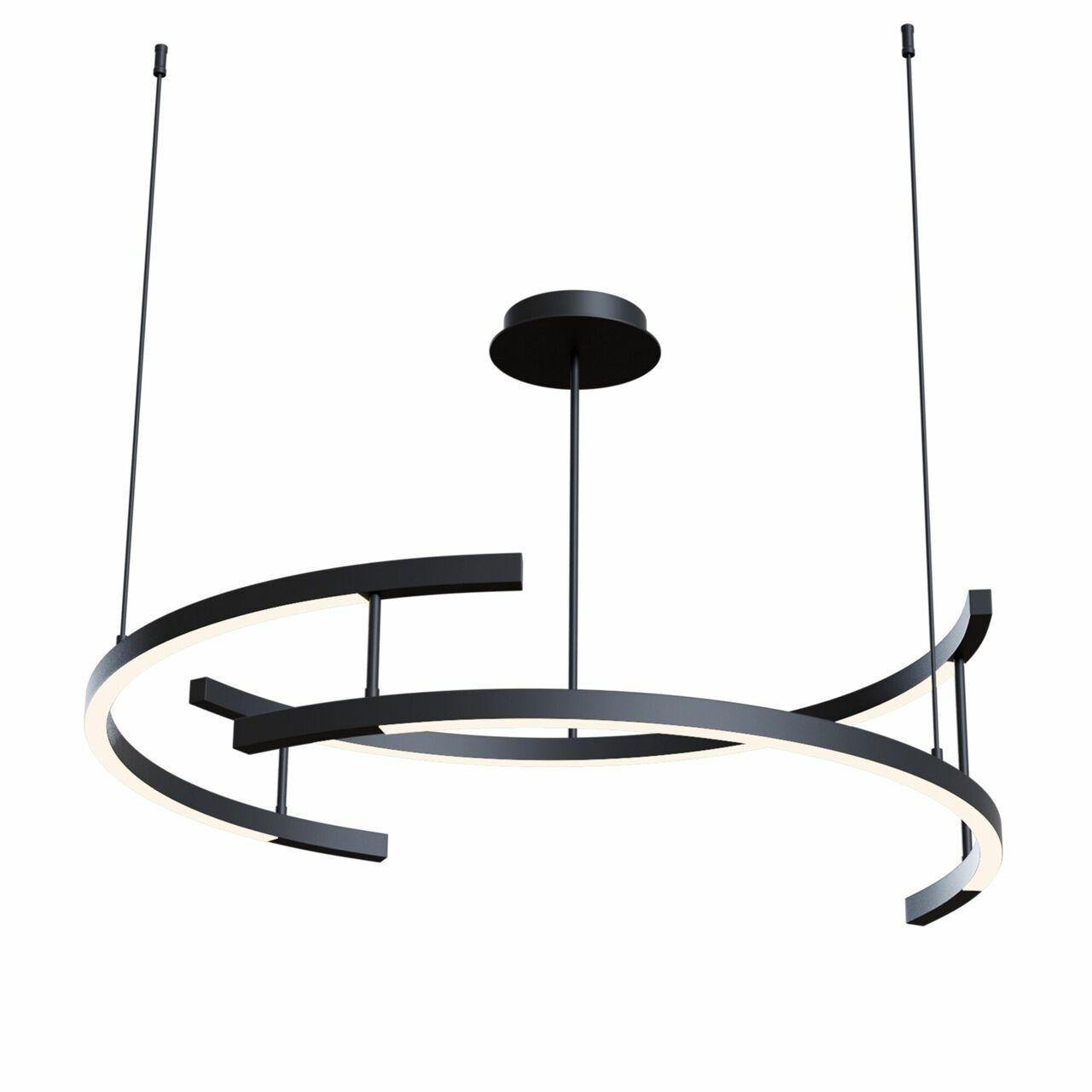 V-Line SP Black with Opal Diffuser LED Bar Pendant Light