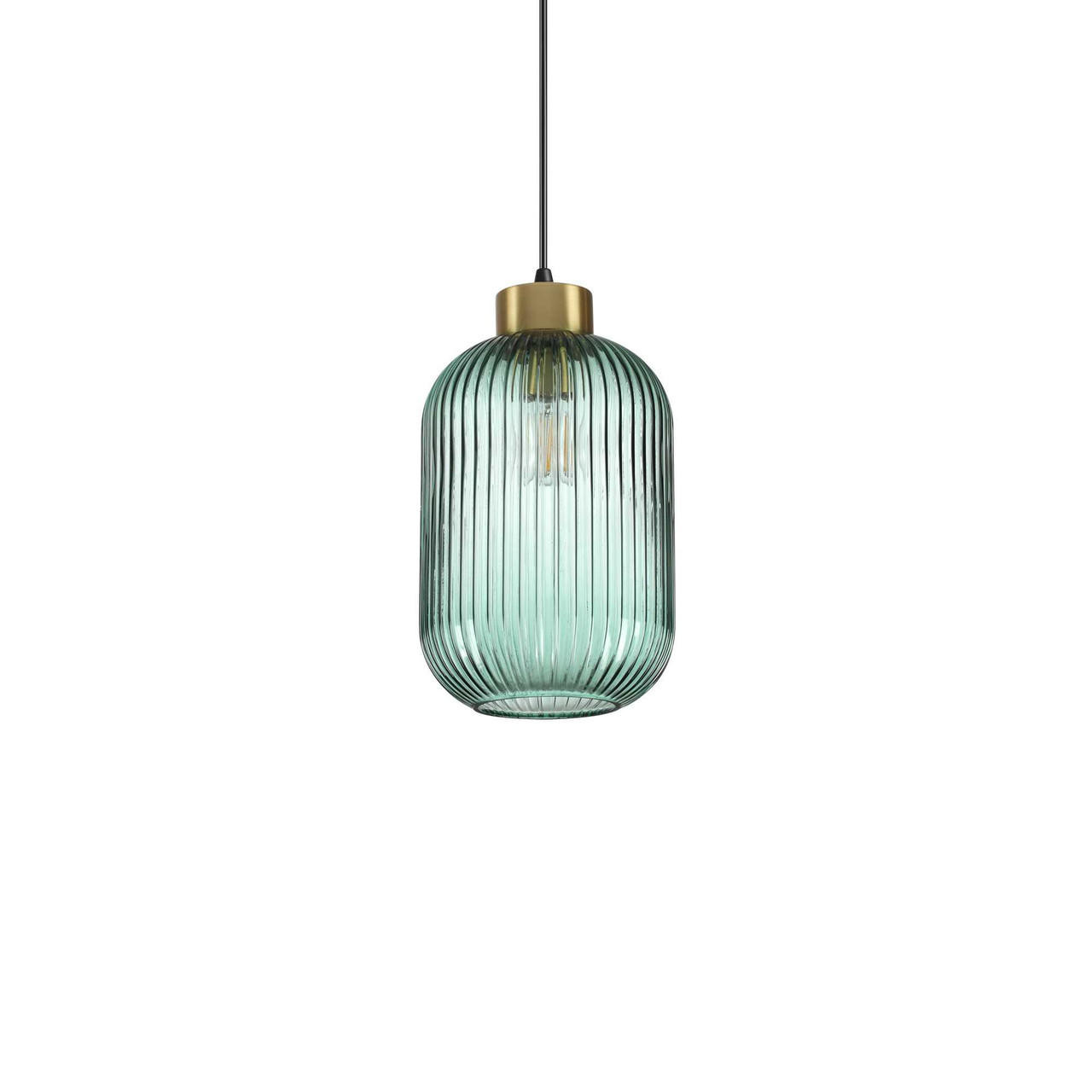 Mint SP1 Brass with Green Glass Diffuser 24cm Pendant Light