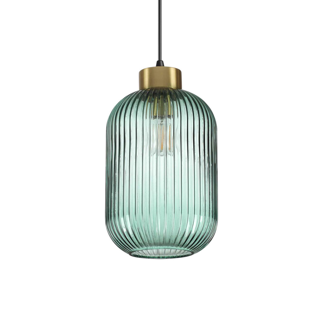 Mint SP1 Brass with Green Glass Diffuser 24cm Pendant Light
