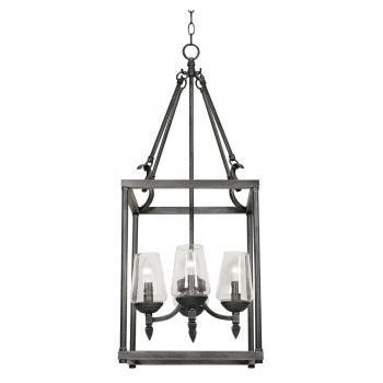 Tromso 3 Light Black Silver Metallic Pendant Light