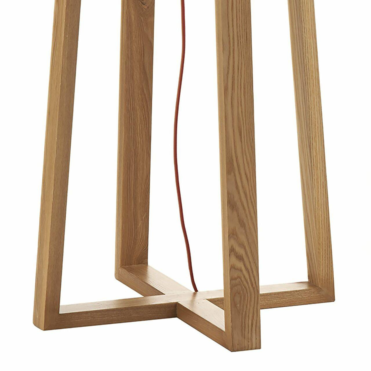 Pyramid Wooden Body, White Shade Table & Floor Lamp Twin Pack