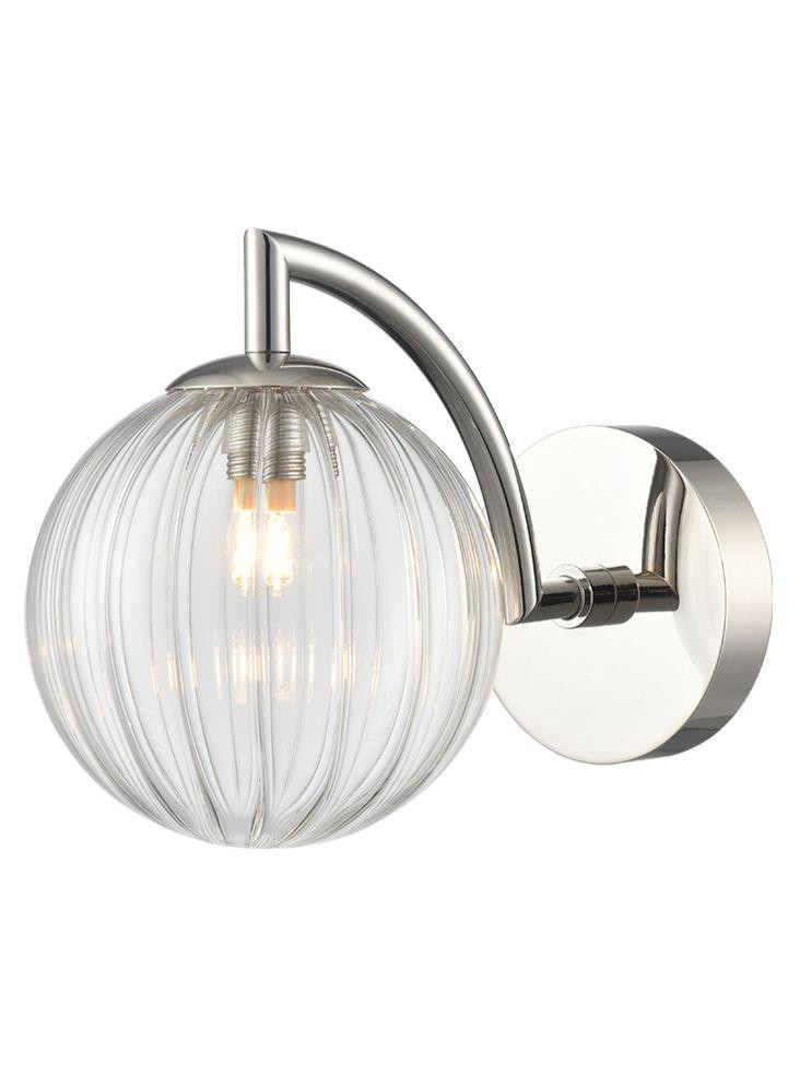Empire Rich Gold with Clear Ribbed Tube IP44 Bathroom Wall Light