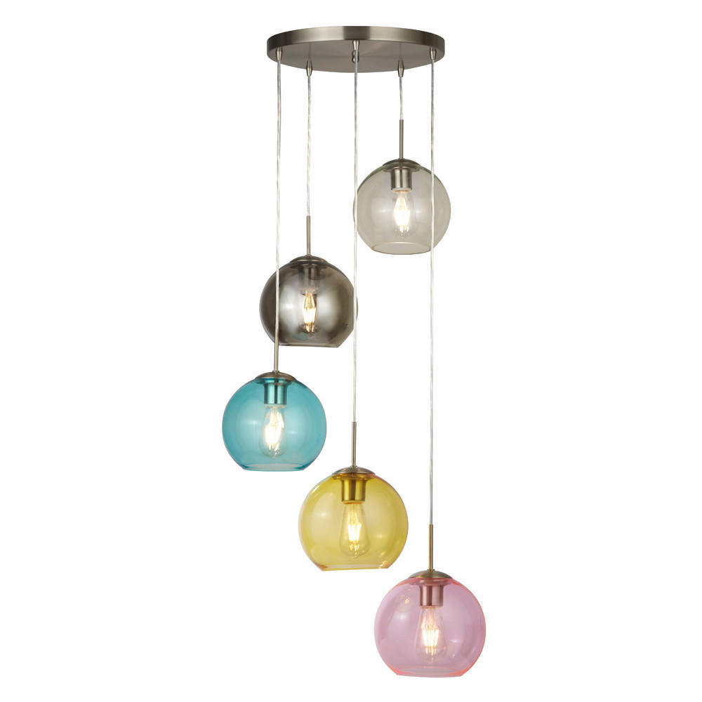 Mira 6 Light Polished Chrome Cluster Pendant Light