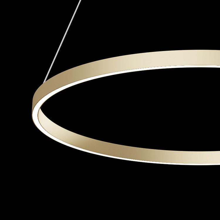 Rim Brass with Opal Diffuser 800mm Circular Ringed Pendant Light