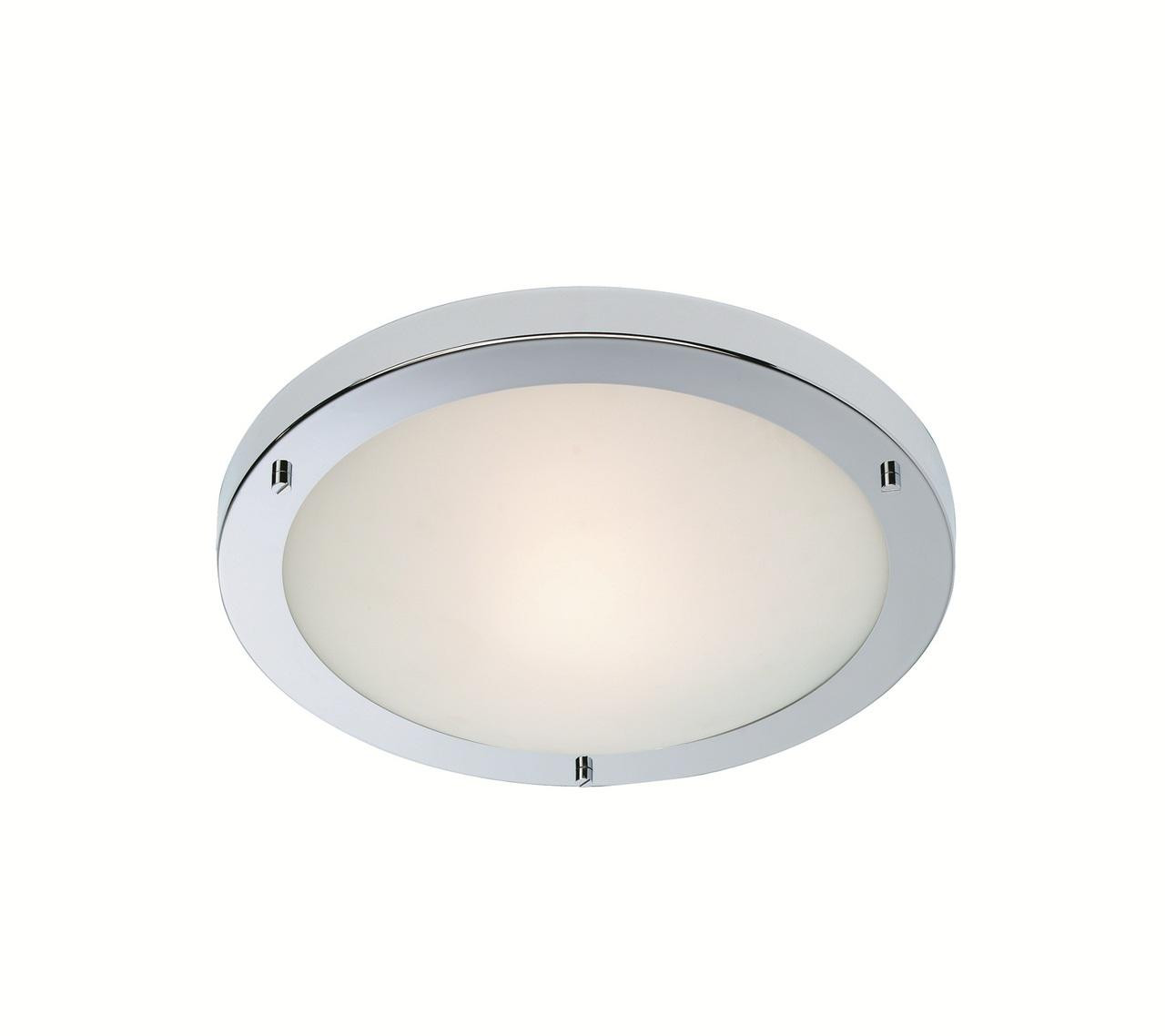 Rondo Chrome with Opal Glass IP44 LED Flush Ceiling or Wall Light