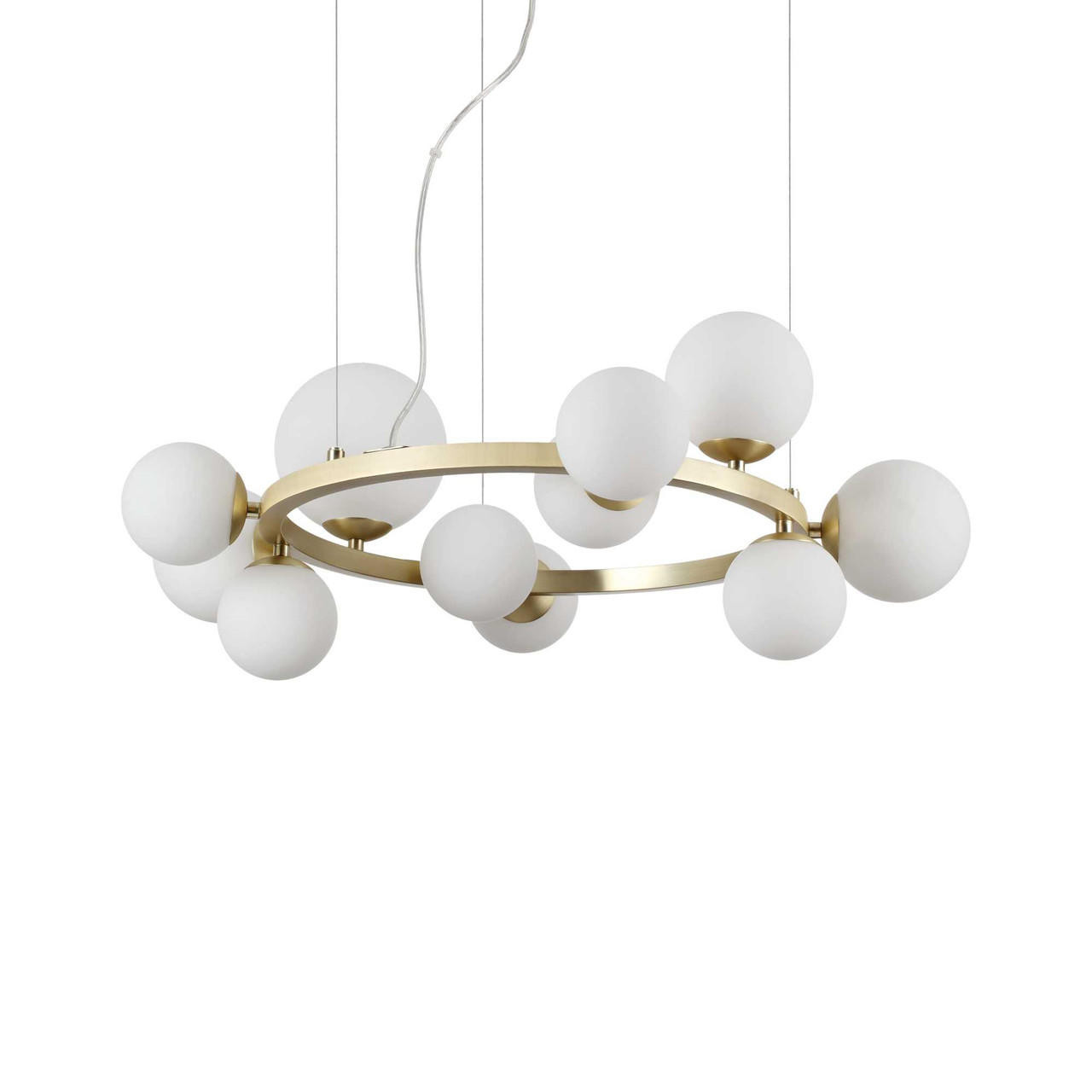 Perlage SP10 10 Light Satin Brass with White Opal Diffuser Linear Bar ...