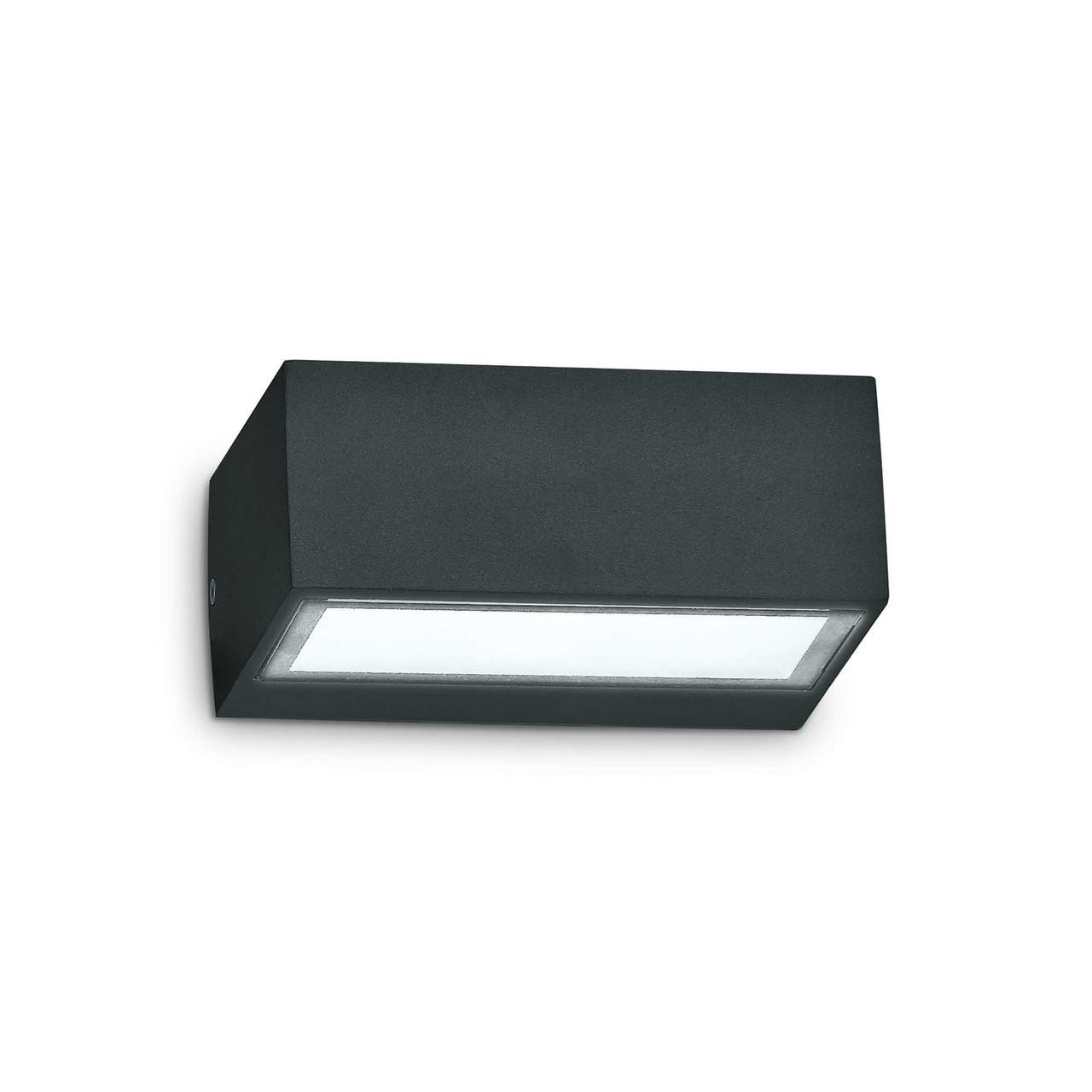 Giove AP1 Black with Frosted Glass Diffuser IP54 Wall Light