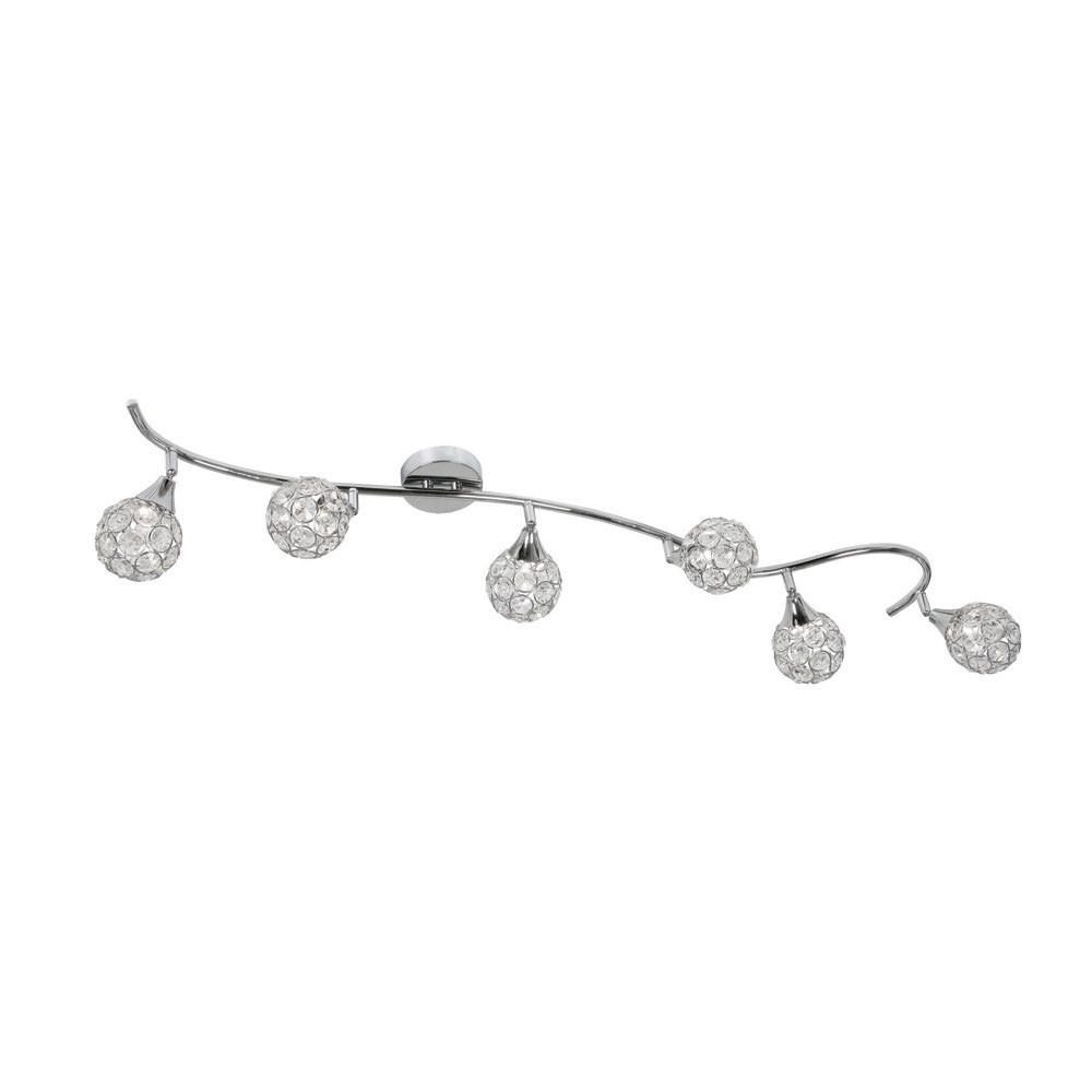 Lana 3 Light Brass with Crystal Semi Flush Ceiling Light