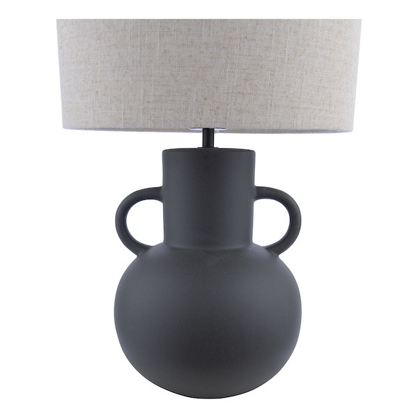 Urn Black Ceramic With Shade Table Lamp
