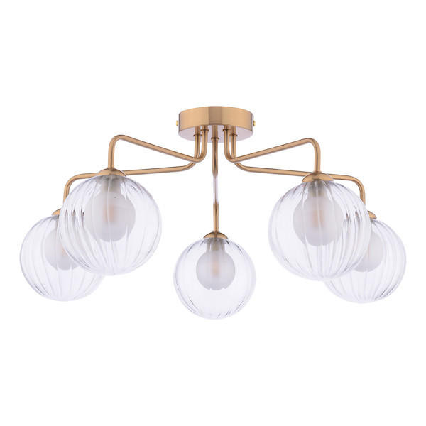 Feya 5 Light Antique Bronze with Clear and Opal Glass Semi Flush ...