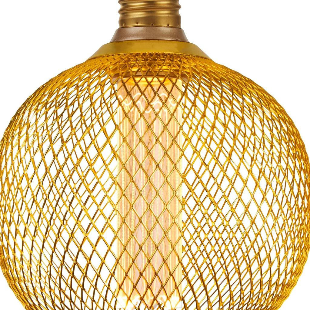 Wire Mesh Gold Drum Lamp