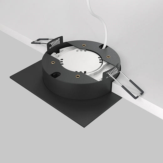 Hoop Black and Gold with White Diffuser Square Recessed Light