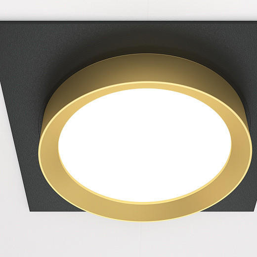Hoop Black and Gold with White Diffuser Square Recessed Light