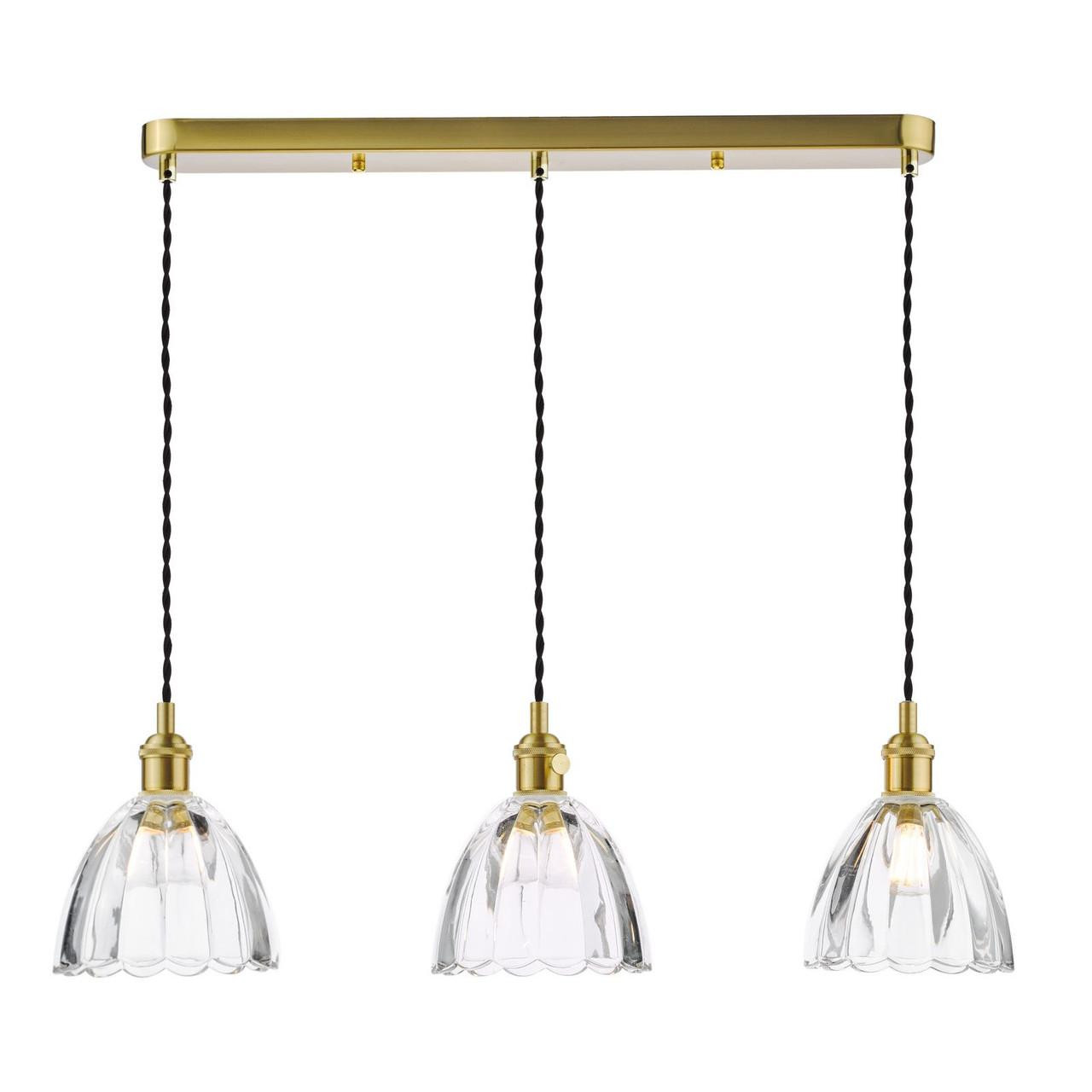 Hadano Natural Brass with Scalloped Bell Glass Wall Light