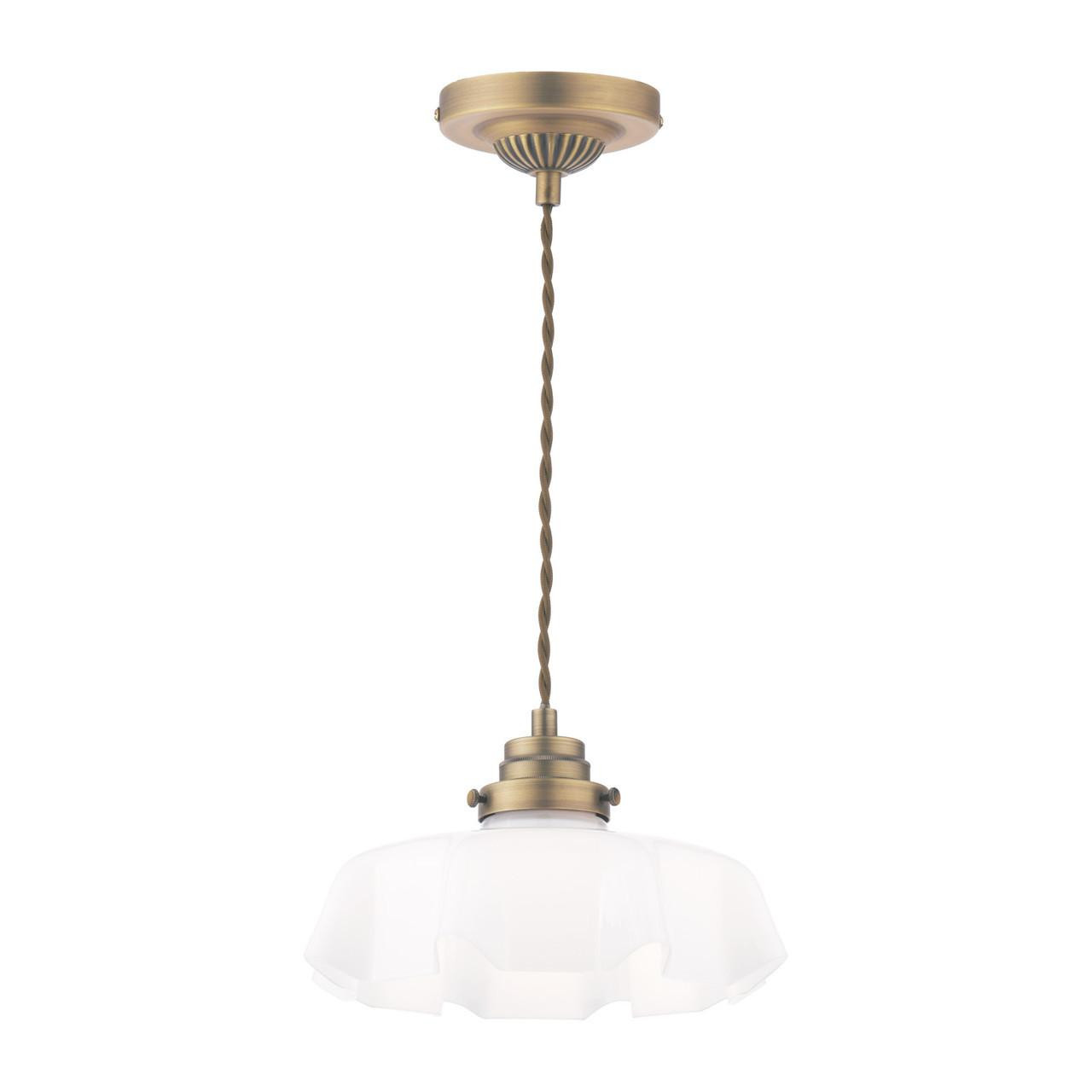 Bexwell Matt Antique Brass with Glass Pendant Light