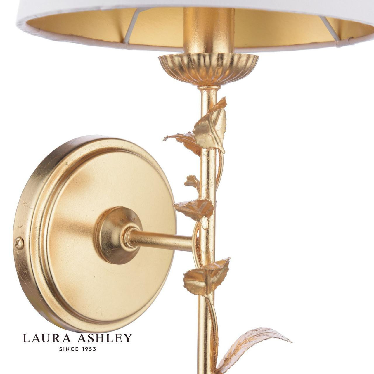 Halton Distressed Gold Leaf with White Shade Wall Light