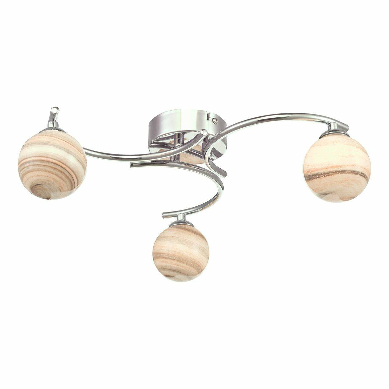 Mikara 7 Light Polished Chrome with Planet Glass Pendnat Ceiling Light