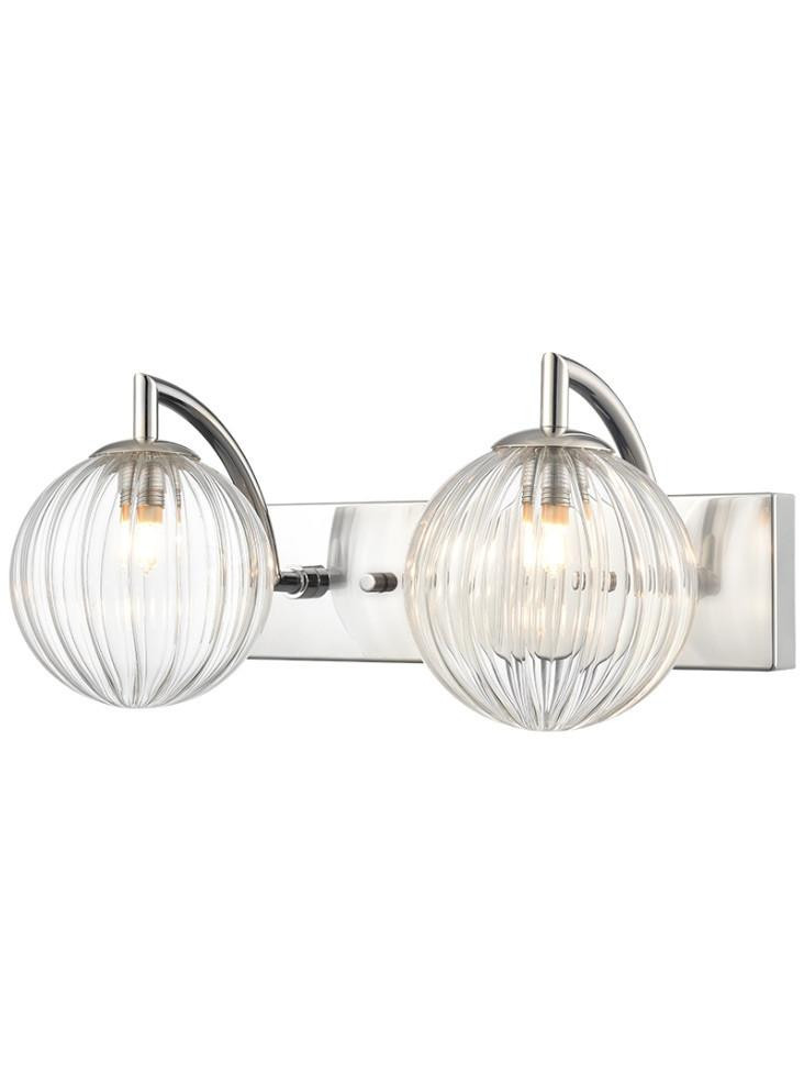 Empire Rich Gold with Clear Ribbed Tube IP44 Bathroom Wall Light
