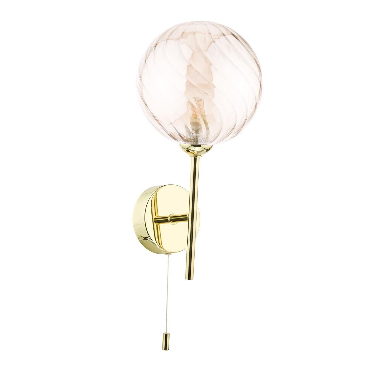 Cohen Polished Gold with Twisted Amber Diffuser Wall Light