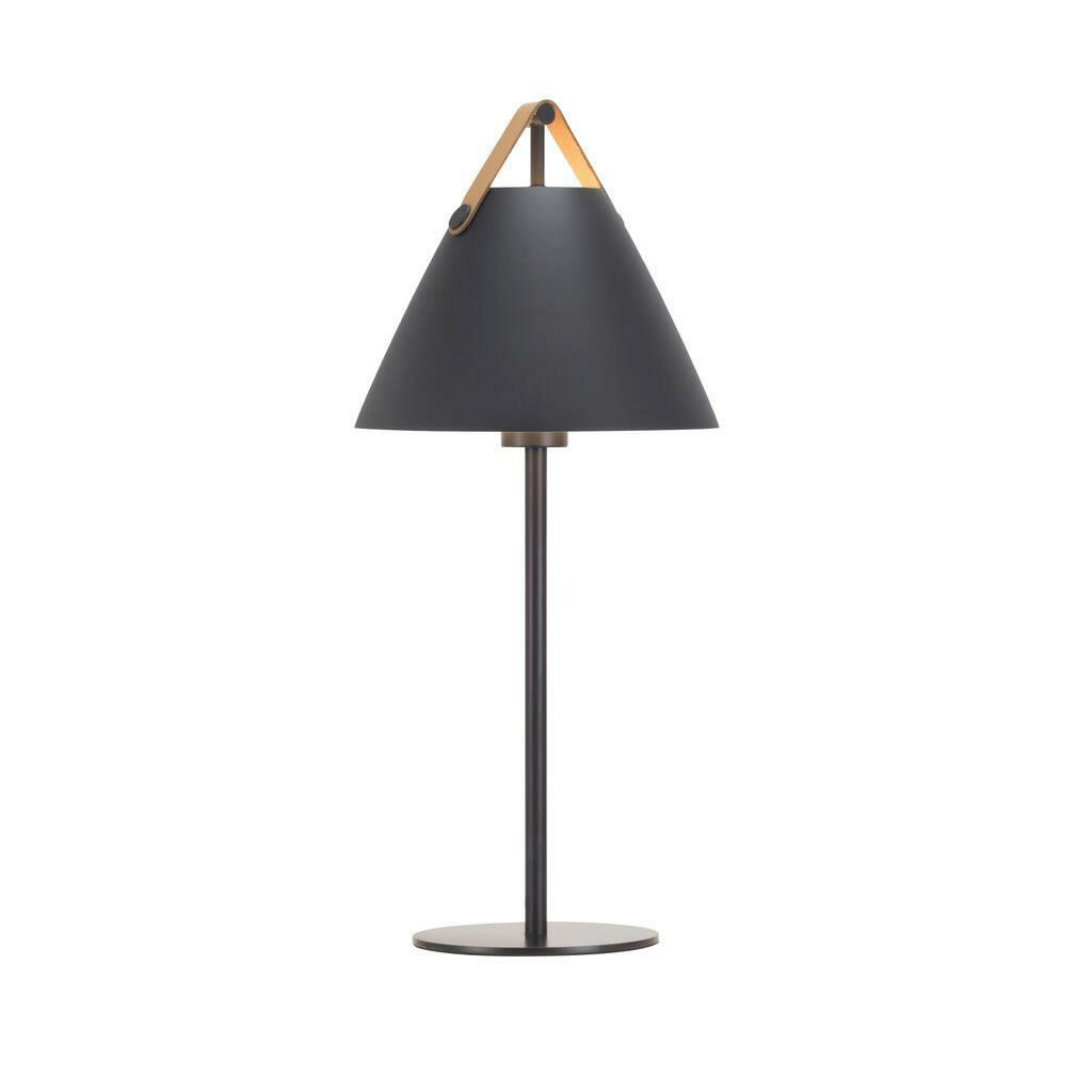 Strap Black with Leather Strap Table Lamp