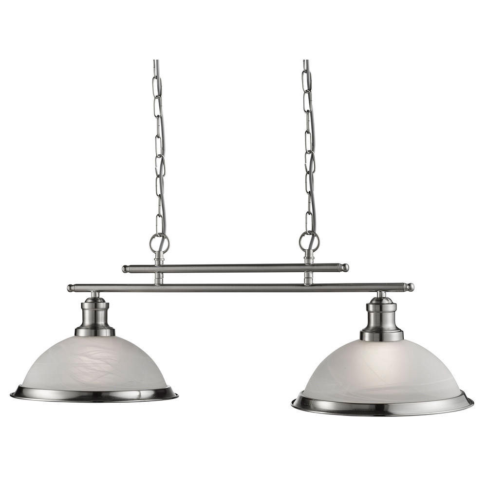 Curve 4 Light Satin Silver with Frosted Glass LED Bar Pendant Light