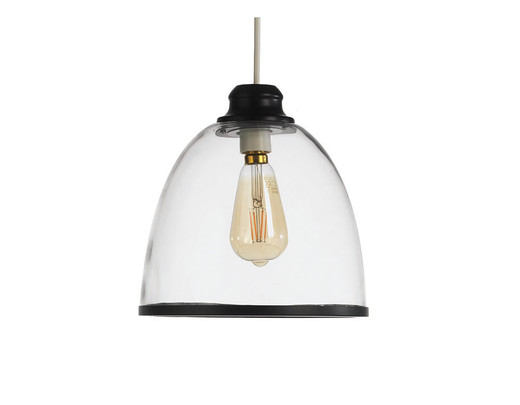 Kasama Matt Black with Glass Non Electric Pendant Light