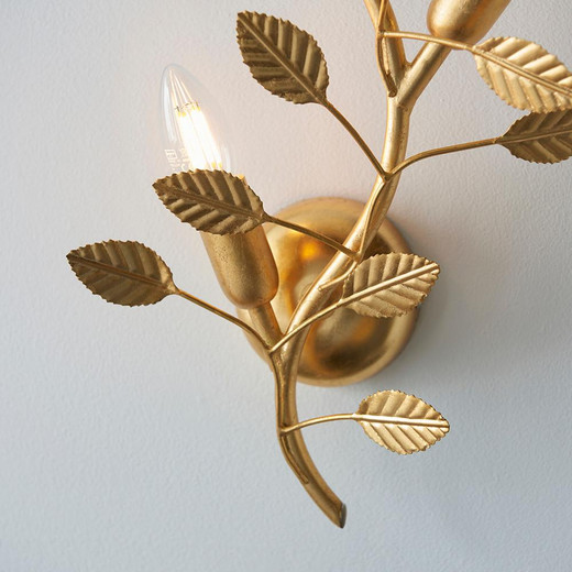 Linette 2 Light Gold Leaf Wall Light