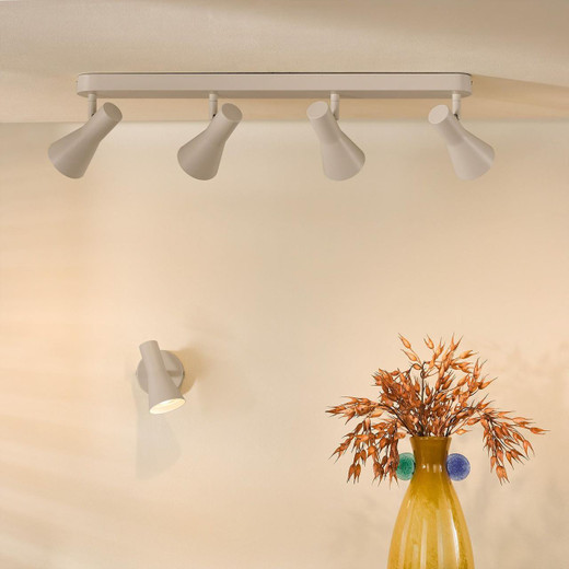 Arnel 4 Light Satin Taupe Adjustable Bar Ceiling Spotlight