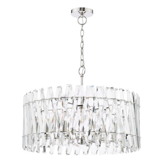 Entwine 8 Light Polished Nickel and Crystal Diffuser Pendant Light ...