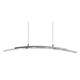 Curve 4 Light Satin Silver with Frosted Glass LED Bar Pendant Light