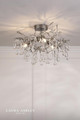 Willow 3 Light Satin Pewter with Crystal Semi Flush Ceiling Light