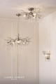 Willow 3 Light Satin Pewter with Crystal Semi Flush Ceiling Light
