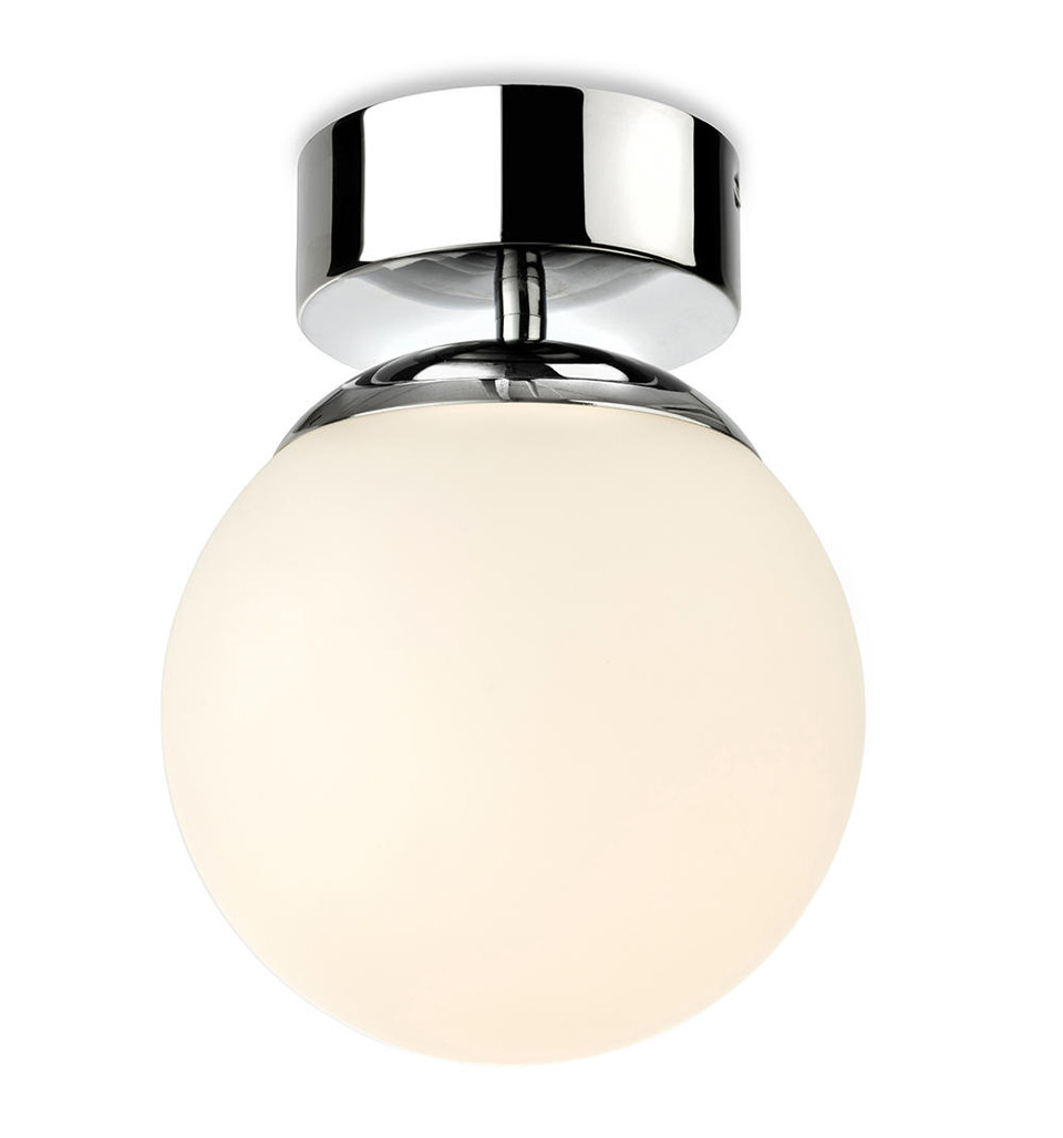 Rondo Chrome with Opal Glass IP44 LED Flush Ceiling or Wall Light