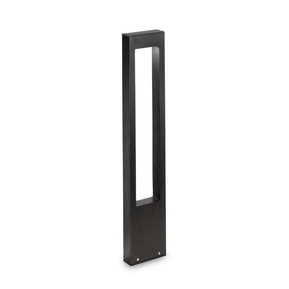 Bronx Black with Clear Glass and Metal Diffuser 60cm Bollard