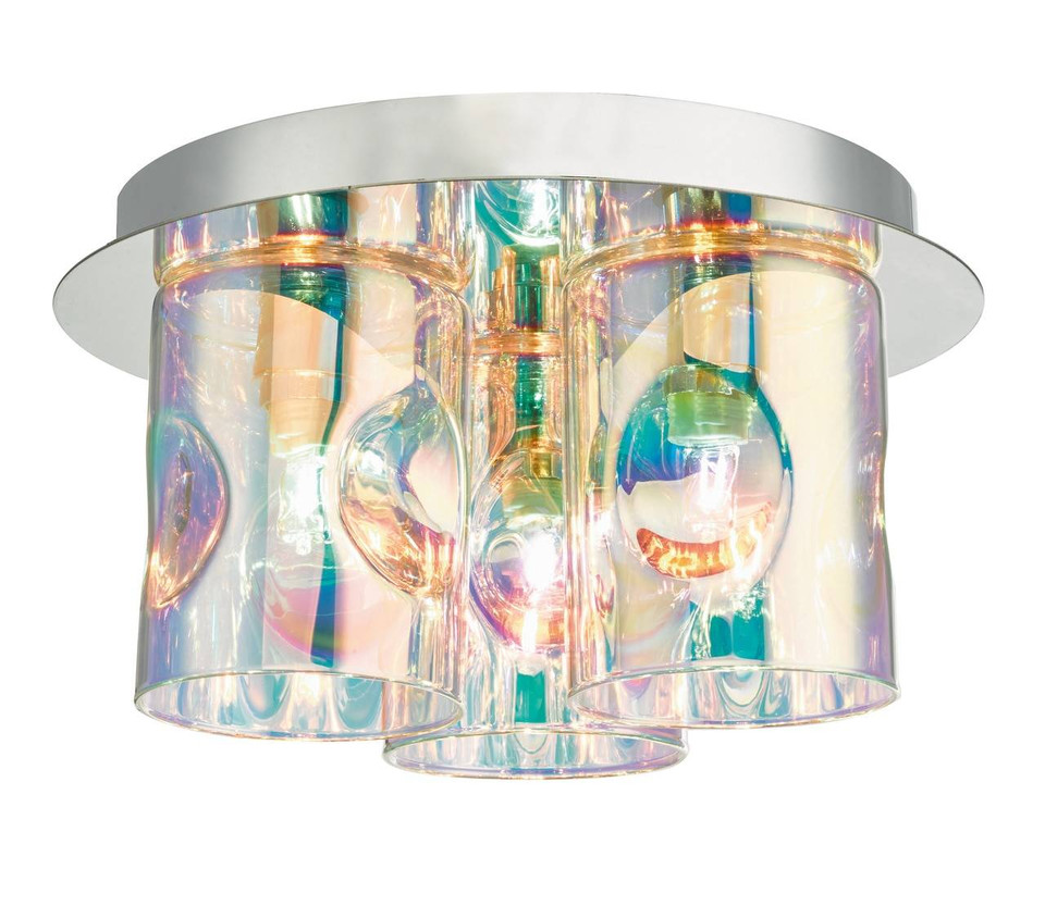 Akelia Acrylic Large Stainless Steel LED Flush Ceiling Light