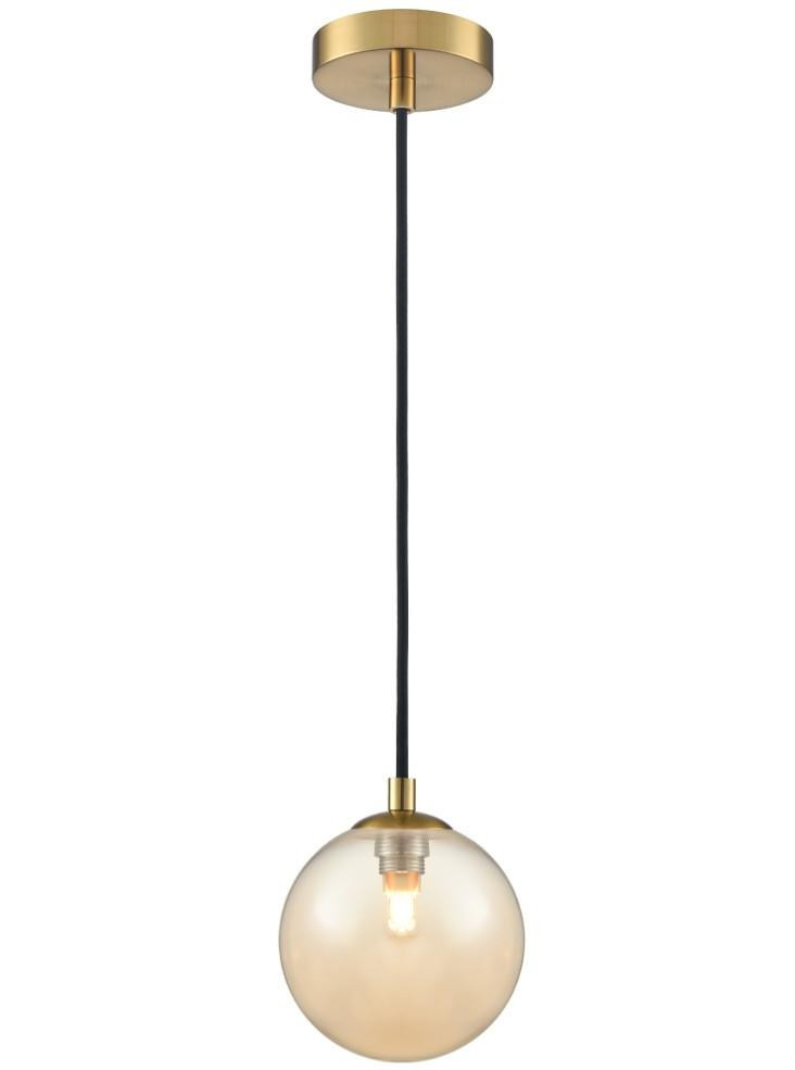 Refract Aged Brass with Amber Diffuser 18cm Pendant Light