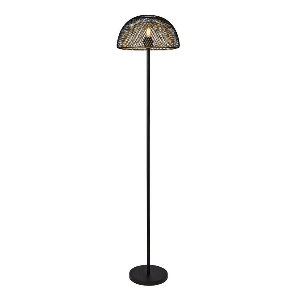 Wire Mesh Gold Drum Lamp