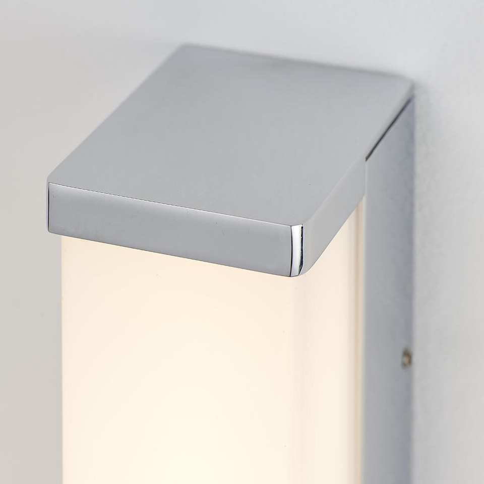 Edge Chrome with Opal Shade 600mm IP44 Wall Light