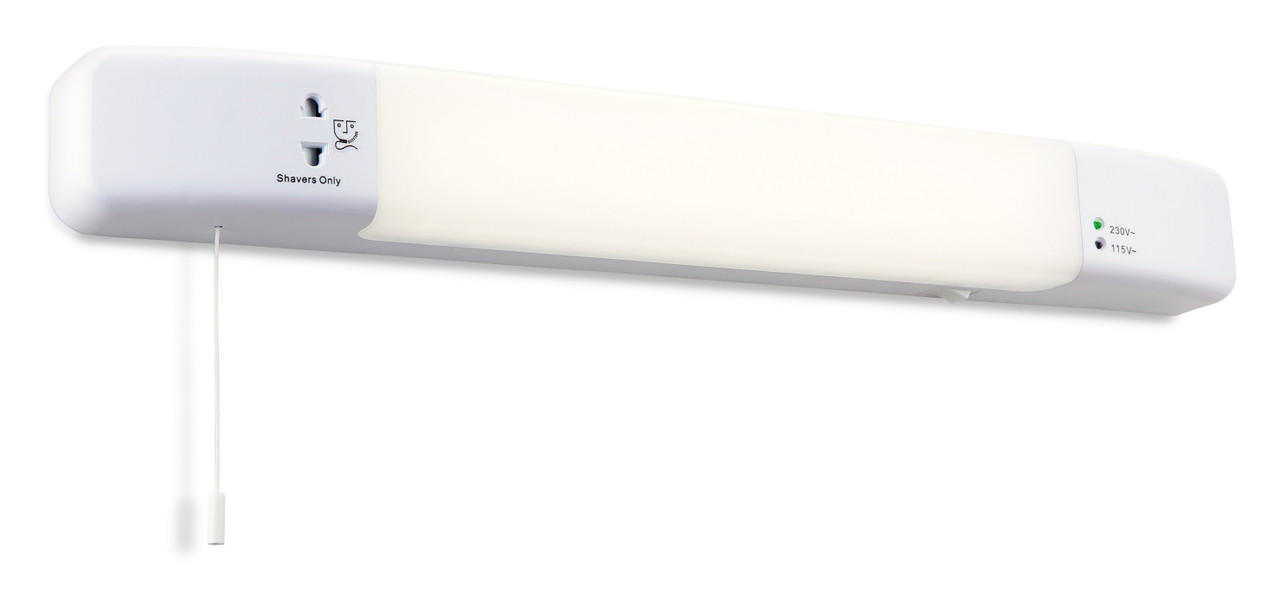 Slimline White with Opal Diffuser LED Shaver Wall Light