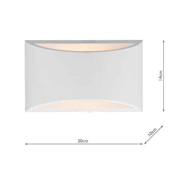 Hove 2 Plaster Light Up and Down Light Large Wall Light