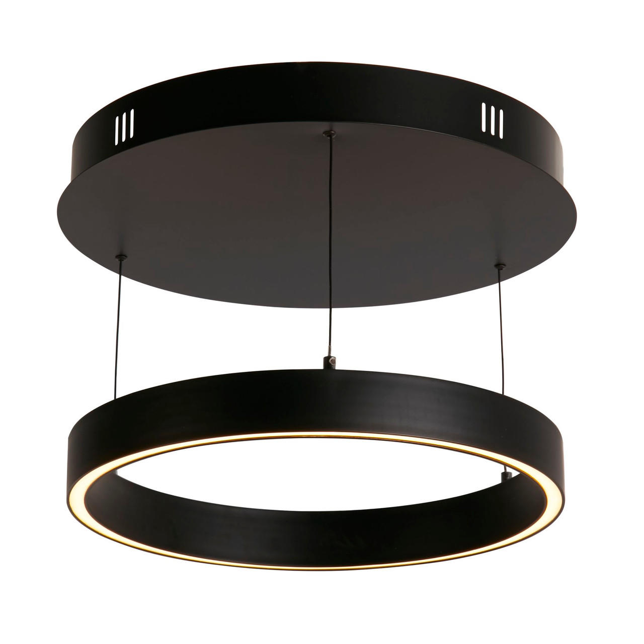 Layla Gesture Control Black with Opal Acrylic 44cm LED Ringed Pendant Light