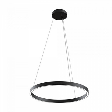 Rim Black with Opal Diffuser 600mm Circular Ringed Pendant Light