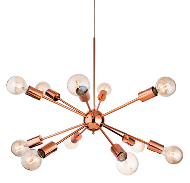 Alfa 12 Light Copper Sputnik Pendant Light