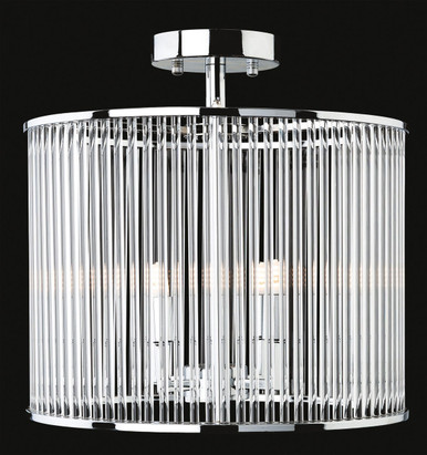 Rialto 4 Light Chrome Round Semi Flush Ceiling Light