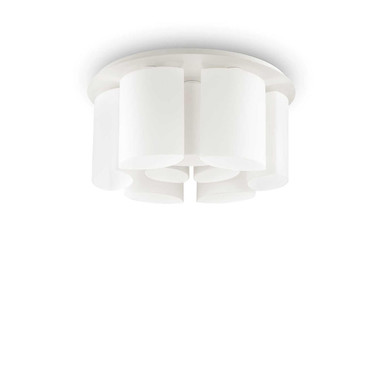 Almond PL9 9 Light White with Opal Semi Flush Ceiling Light